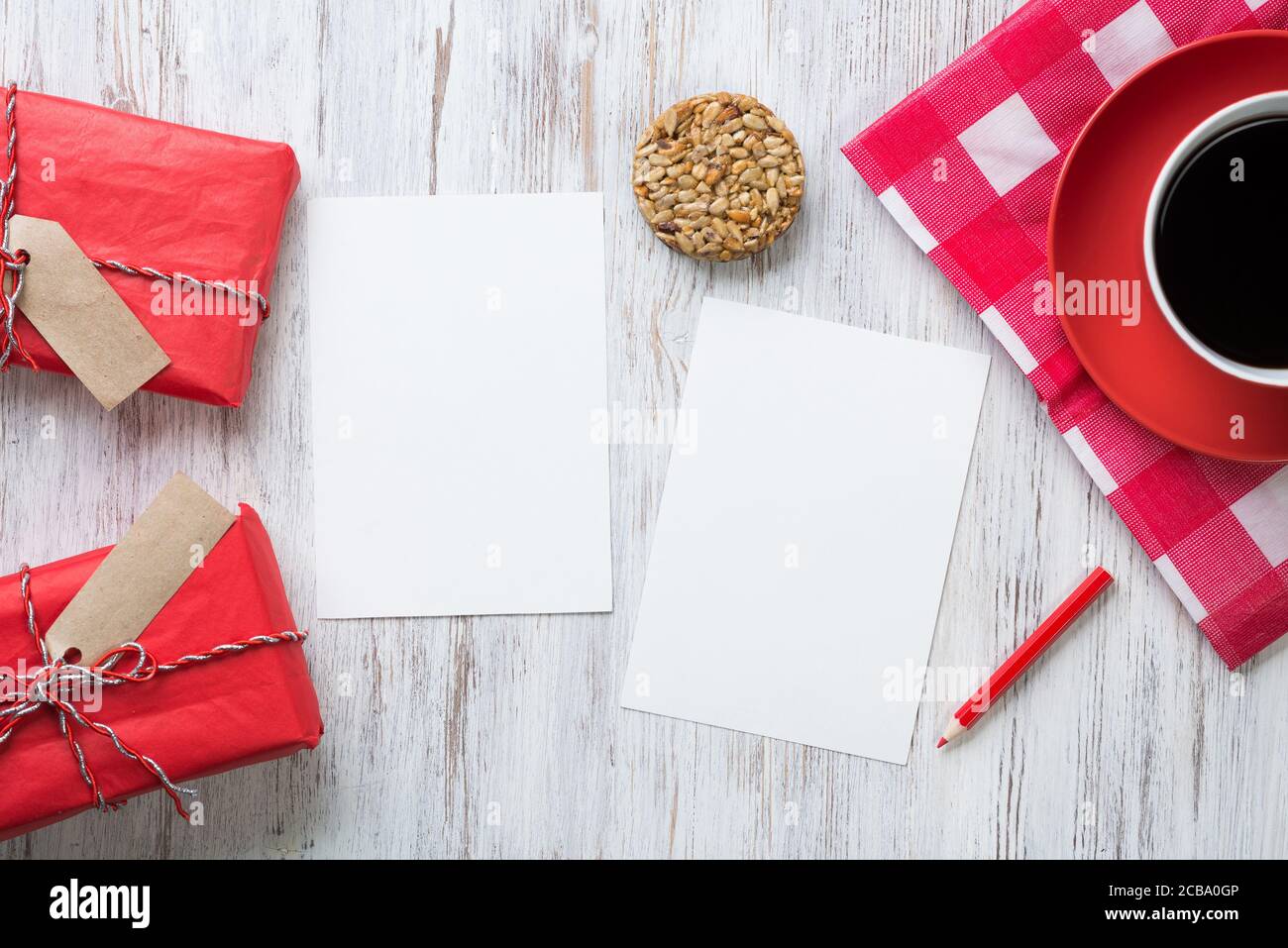 Coffee break with cookies Stock Photo - Alamy