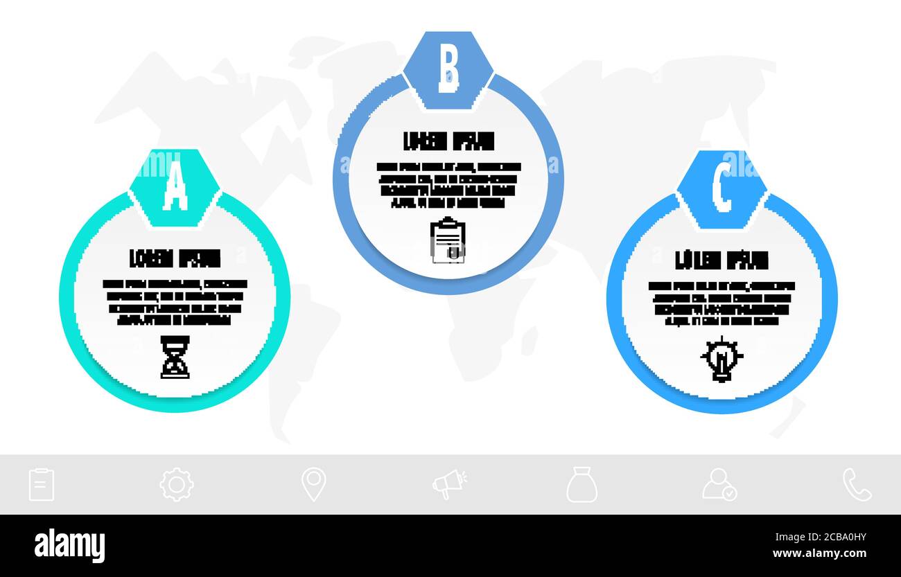 Infographics circles with 3 steps, icons. Flat line vector template. Can be used for three ...
