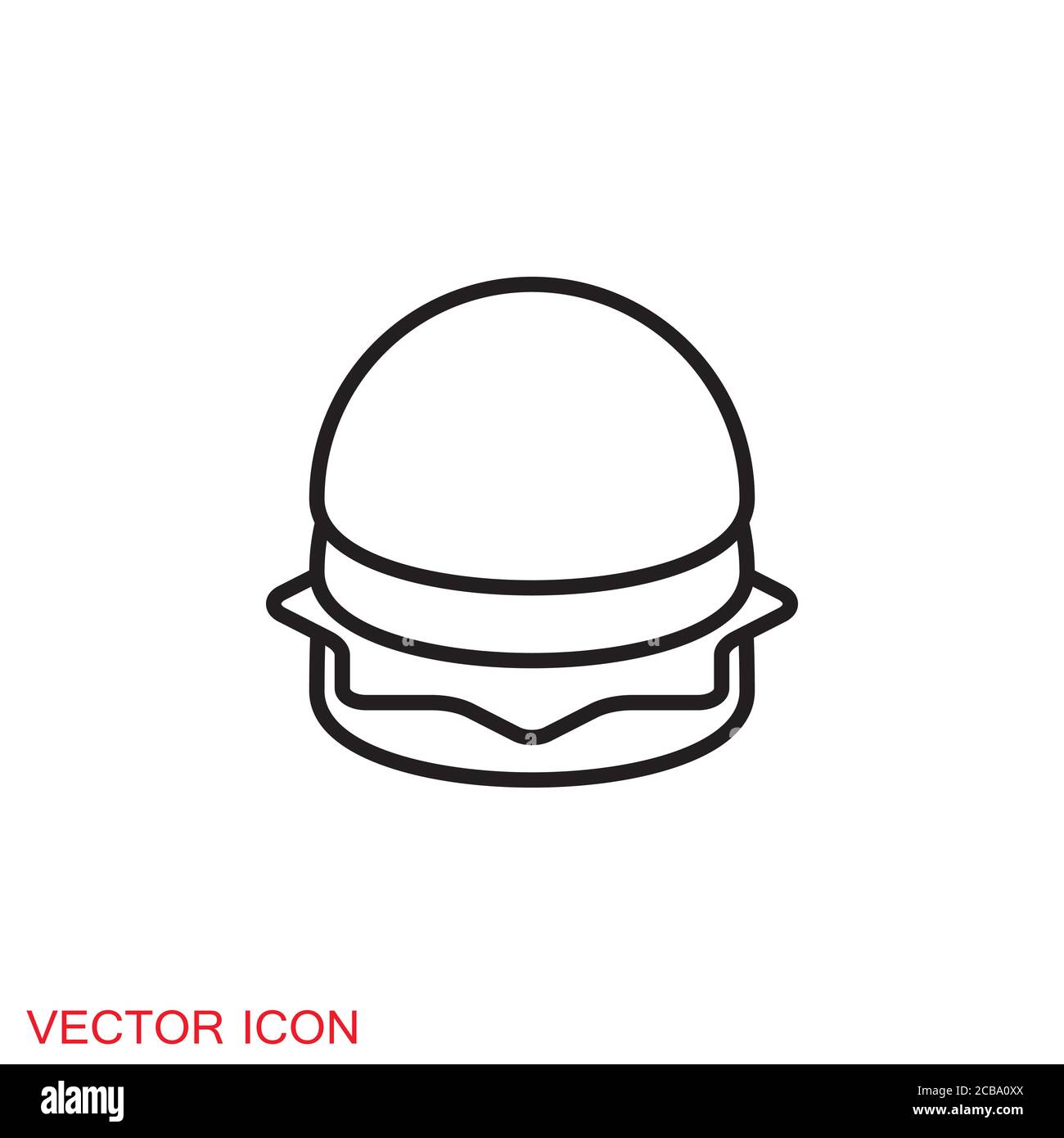 Burger icon, flat design Hamburger web icon. vector illustration Stock ...