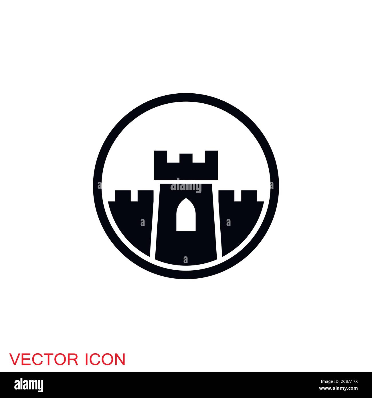 Castle icon. Castle tower icon or symbol. Vector illustration Stock ...