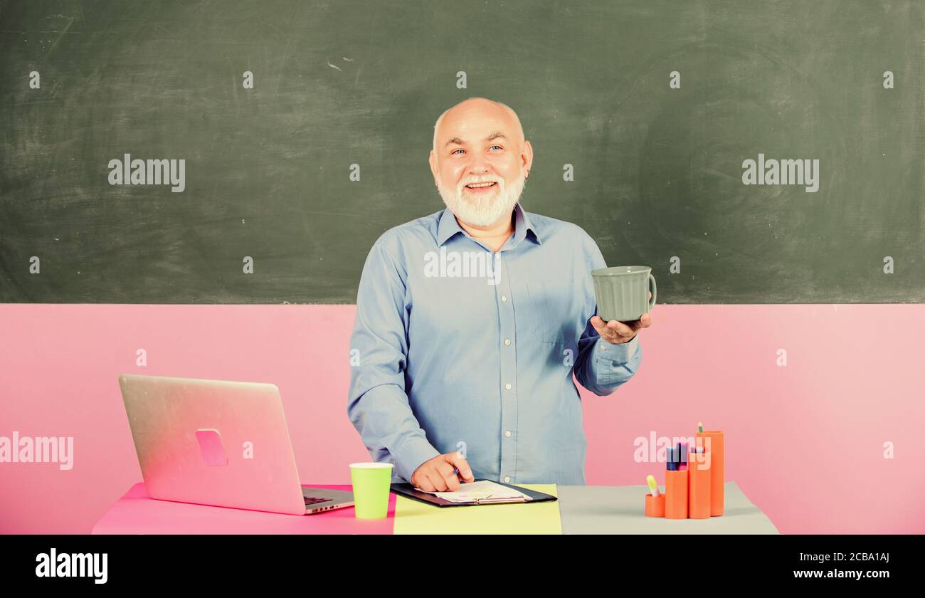 Handsome man use modern technology. Digital technology. Online course ...