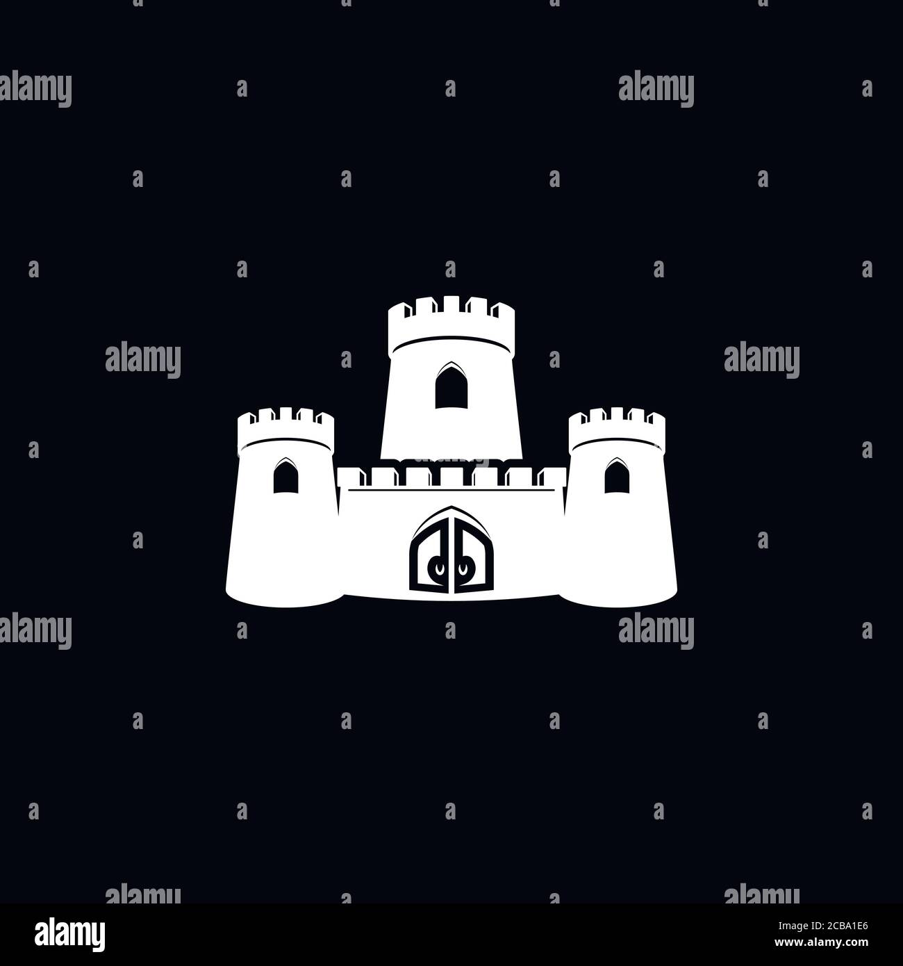 Castle icon. Castle tower icon or symbol. Vector illustration Stock ...