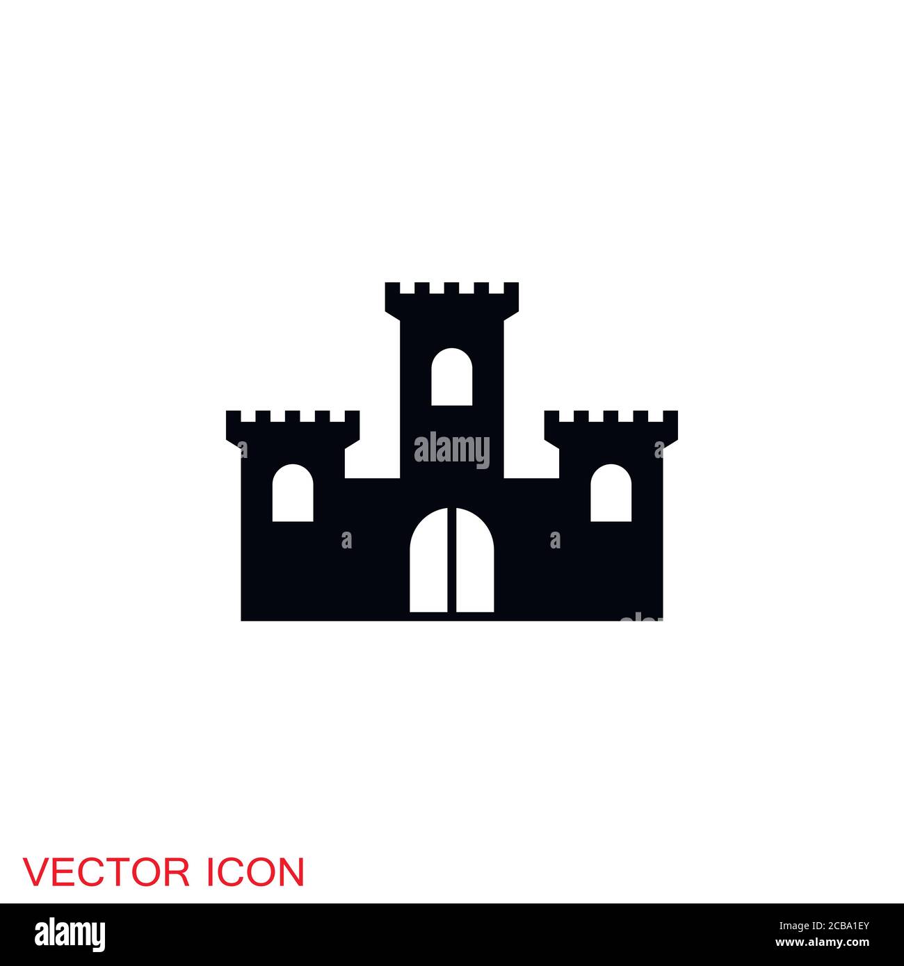 Castle icon. Castle tower icon or symbol. Vector illustration Stock ...