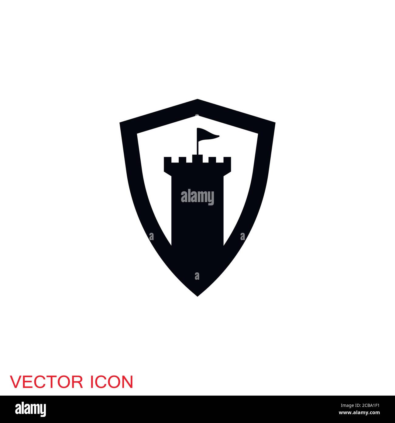Castle icon. Castle tower icon or symbol. Vector illustration Stock ...