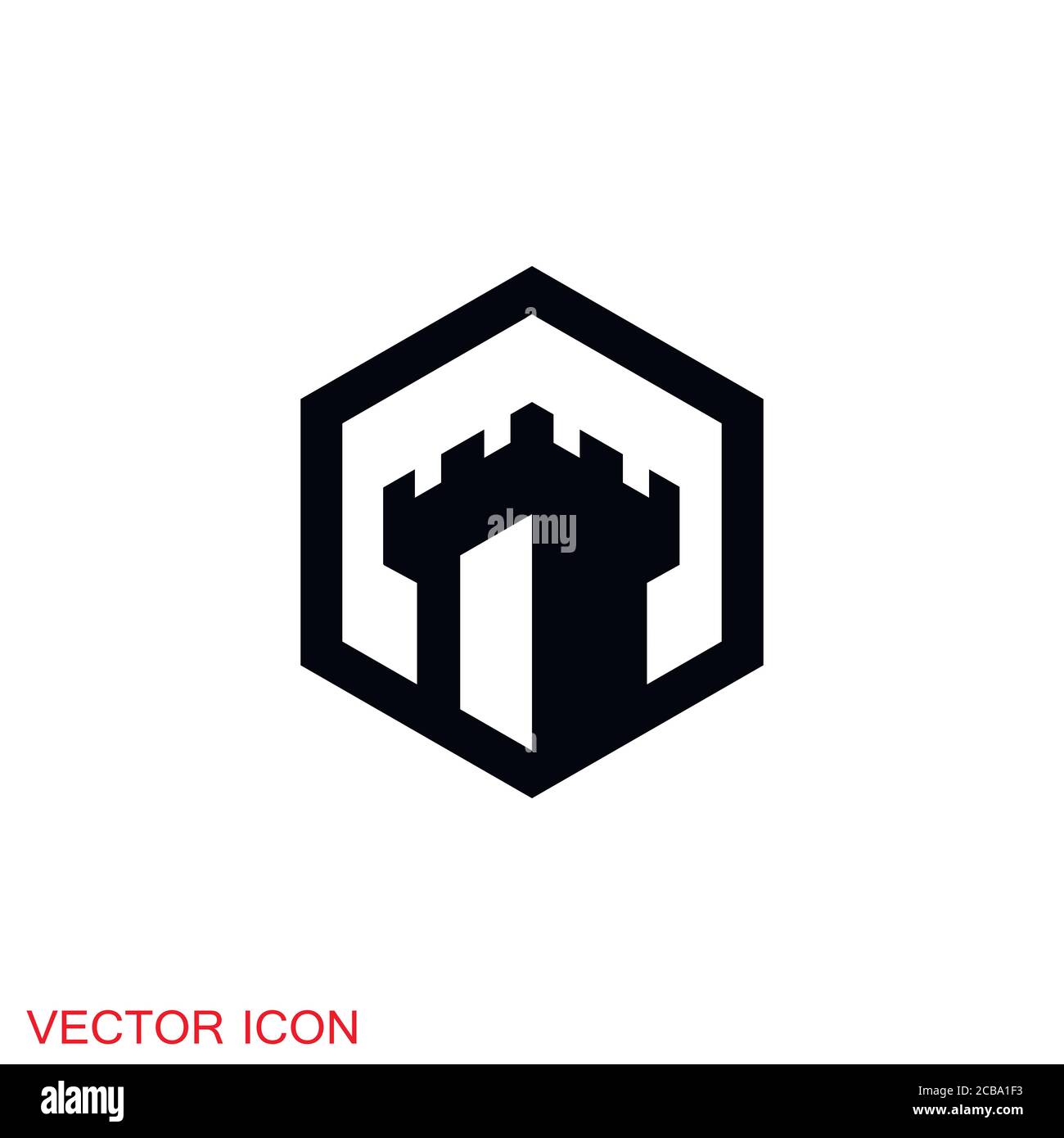 Castle icon. Castle tower icon or symbol. Vector illustration Stock ...