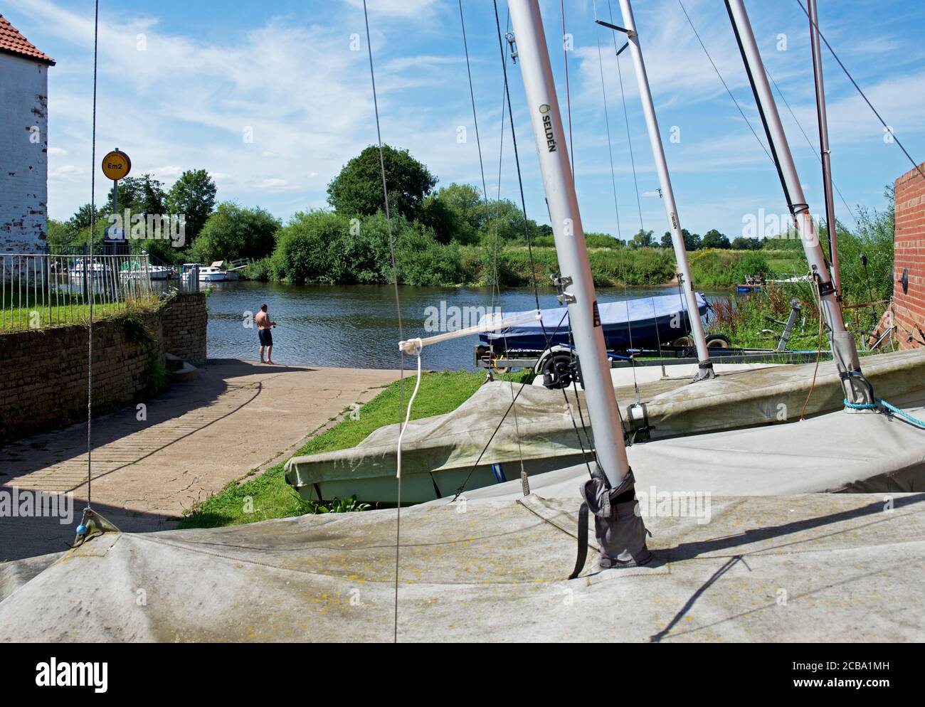 Boats and River Ouse at Naburn, North Yorkshire, England UK Stock Photo ...