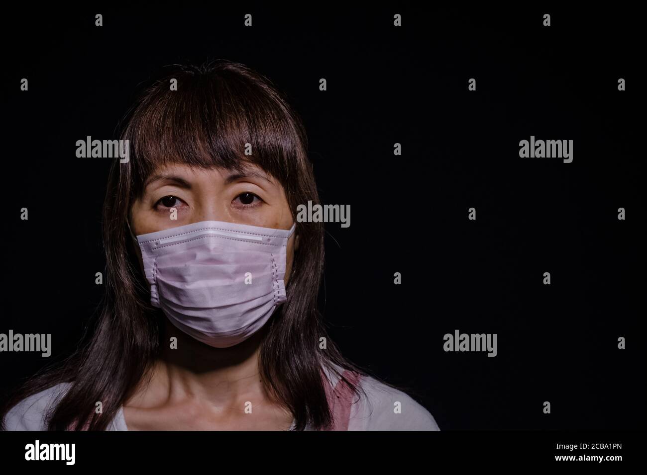 Pink mask girl Stock Photo - Alamy