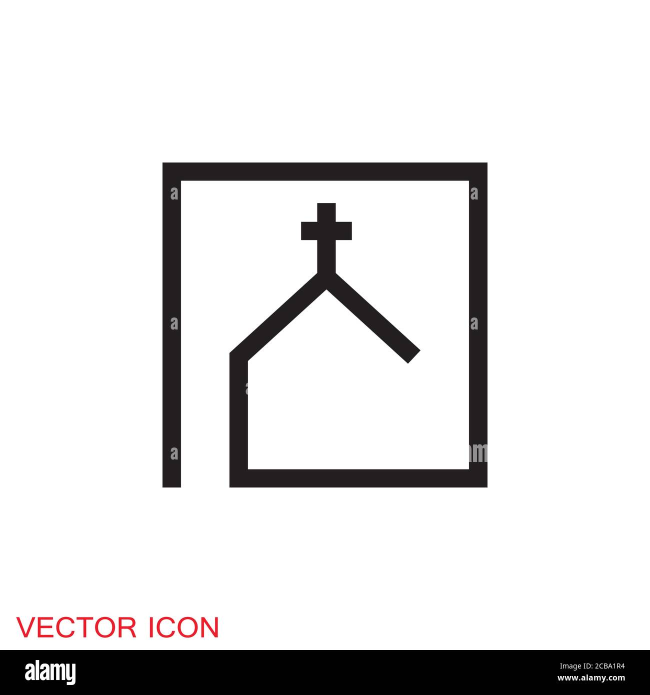 Church vector icons of religious christianity signs and symbols Stock ...