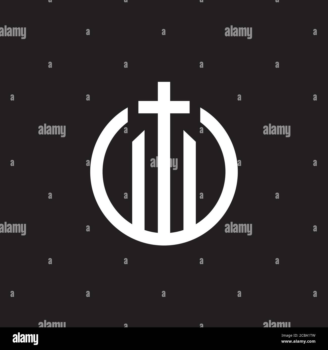 Church vector icons of religious christianity signs and symbols Stock ...