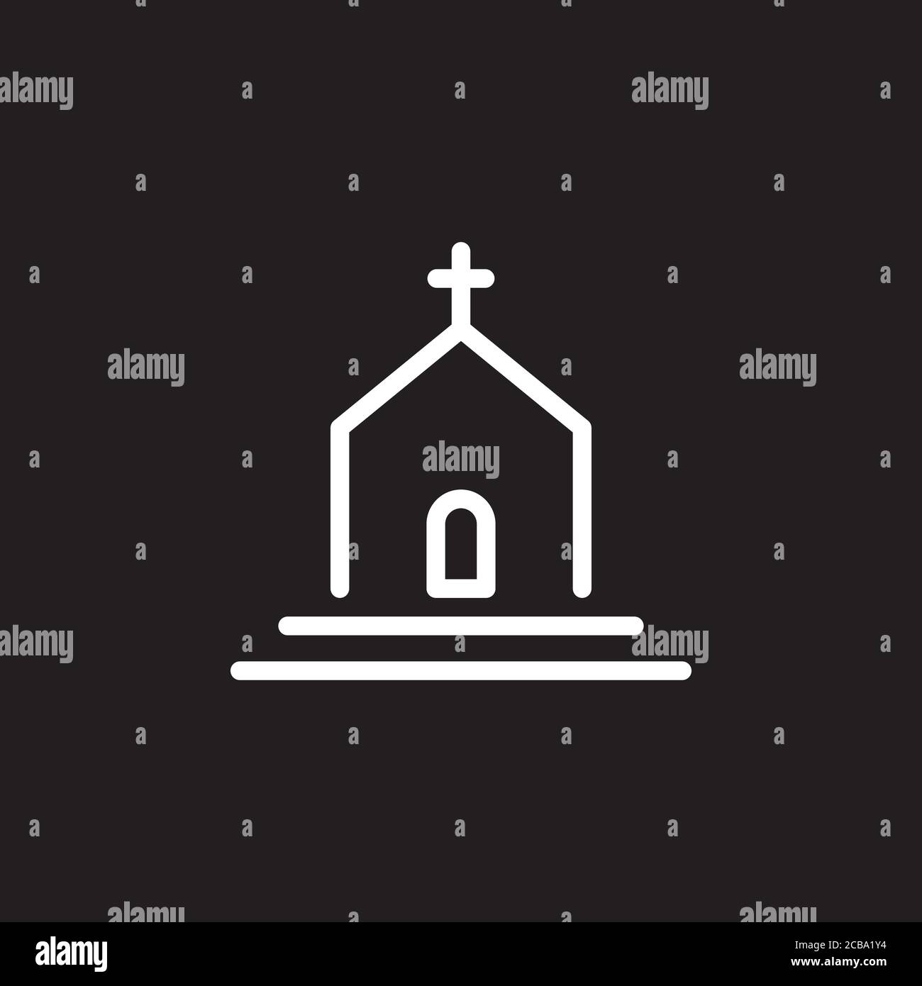 Church vector icons of religious christianity signs and symbols Stock ...