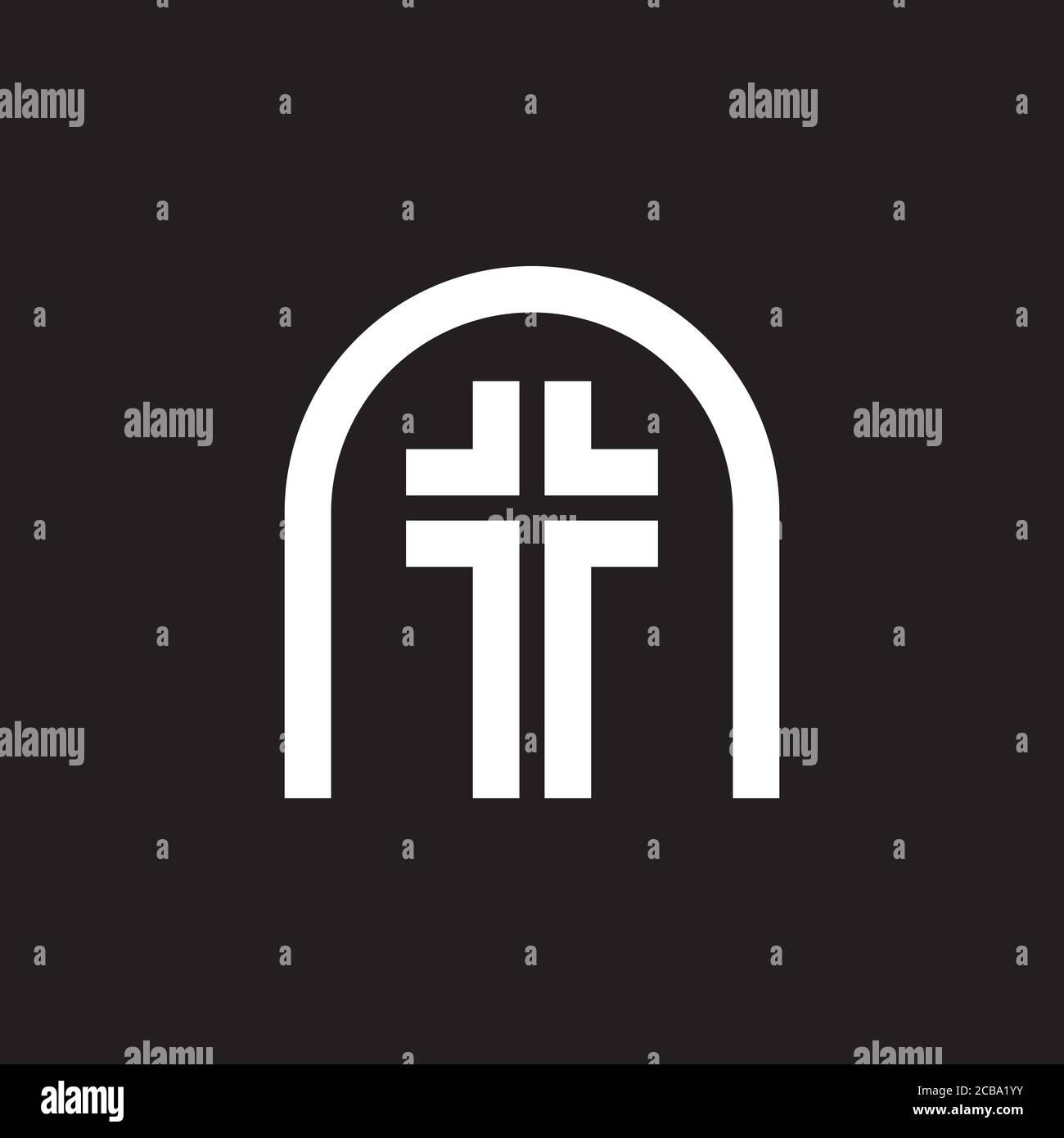 Church vector icons of religious christianity signs and symbols Stock ...