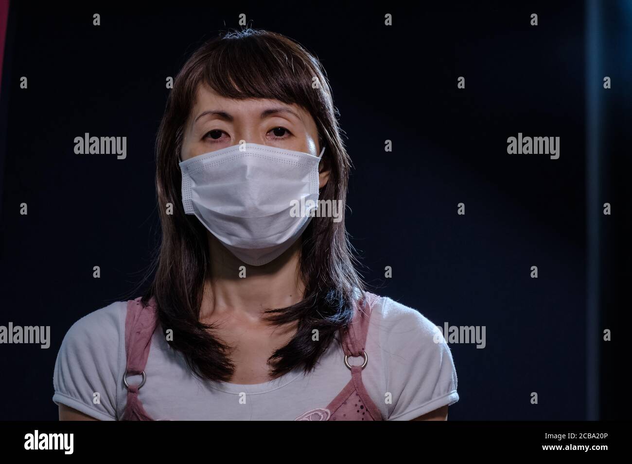 Pink mask girl Stock Photo - Alamy
