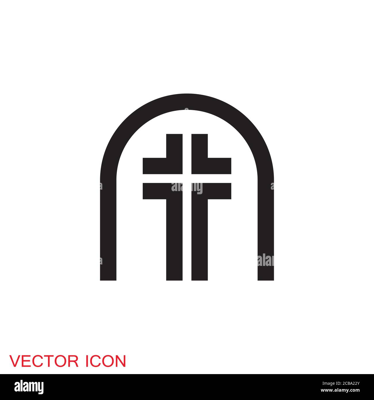 Church vector icons of religious christianity signs and symbols Stock ...