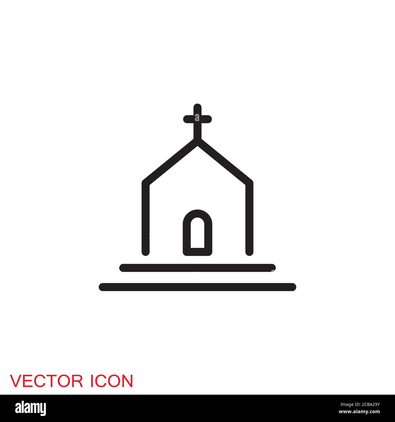 Church vector icons of religious christianity signs and symbols Stock ...