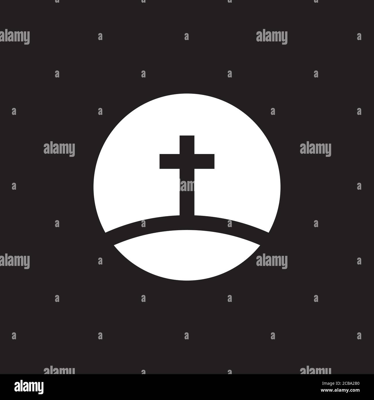 Church vector icons of religious christianity signs and symbols Stock ...
