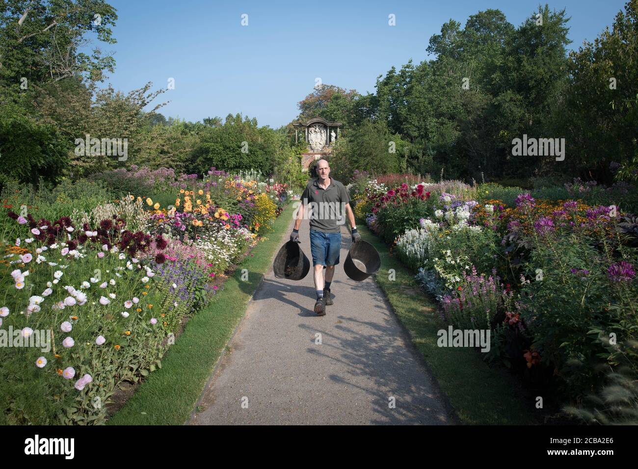Nick delves at the national trusts gardens in west sussex hi-res stock ...