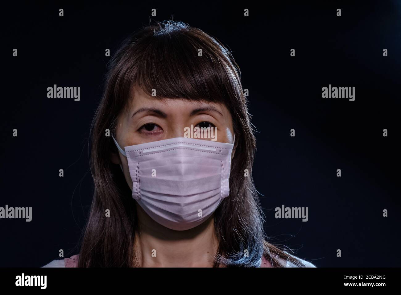 Pink mask girl Stock Photo - Alamy