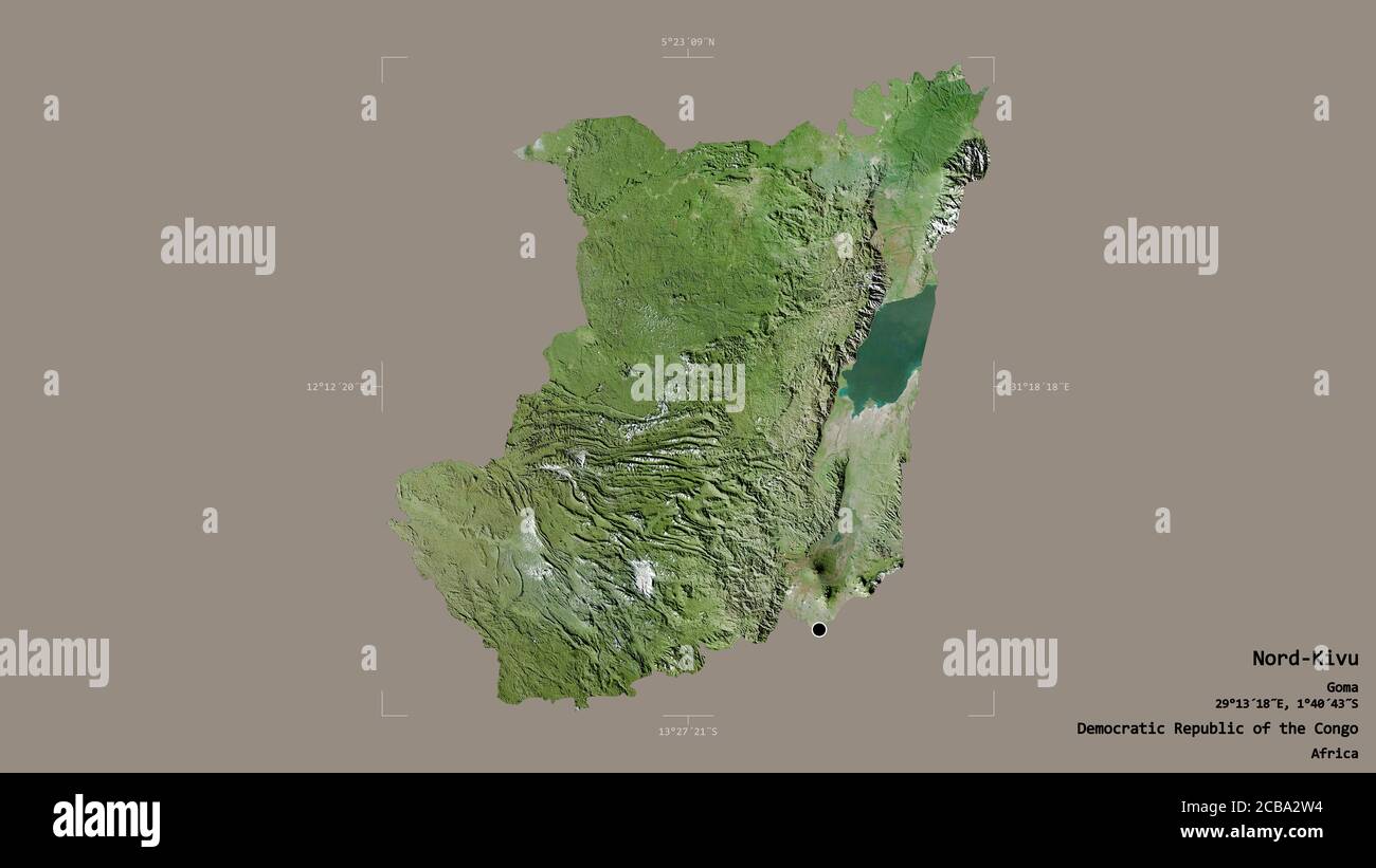 Area of Nord-Kivu, province of Democratic Republic of the Congo ...