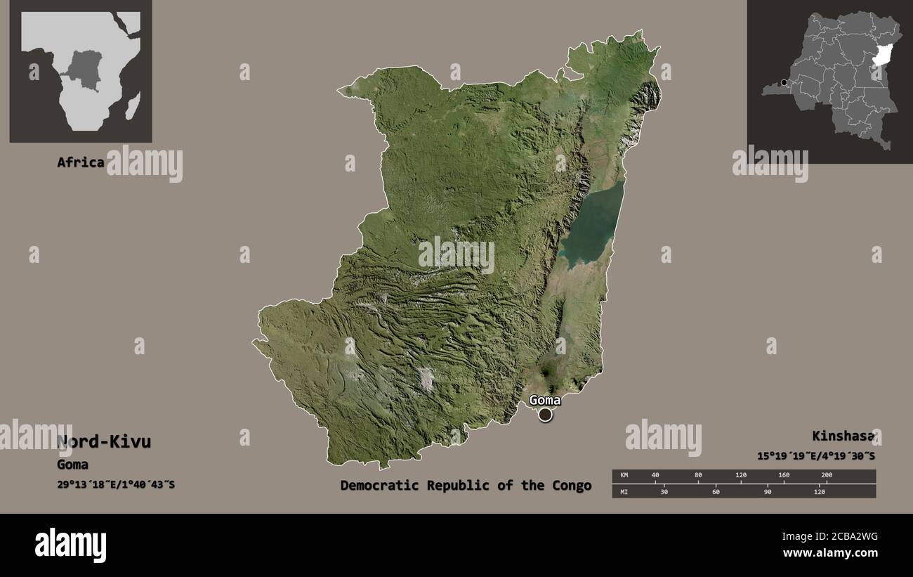 Shape of Nord-Kivu, province of Democratic Republic of the Congo, and ...