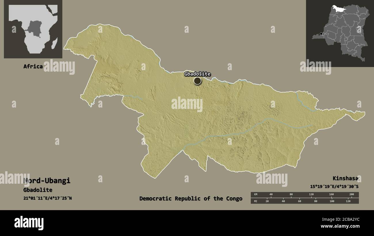 Shape of Nord-Ubangi, province of Democratic Republic of the Congo, and ...