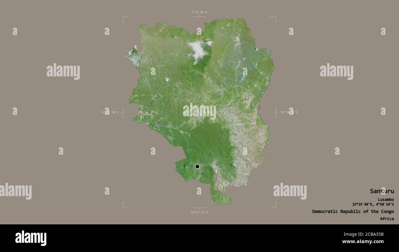Area of Sankuru, province of Democratic Republic of the Congo, isolated ...