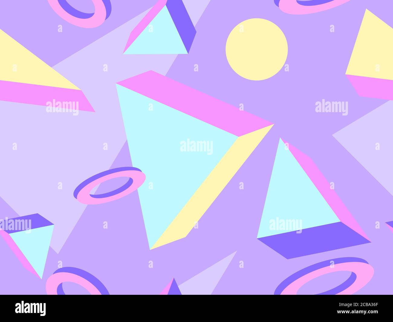 3d geometric seamless pattern in style of the 80s. 3d isometric ...