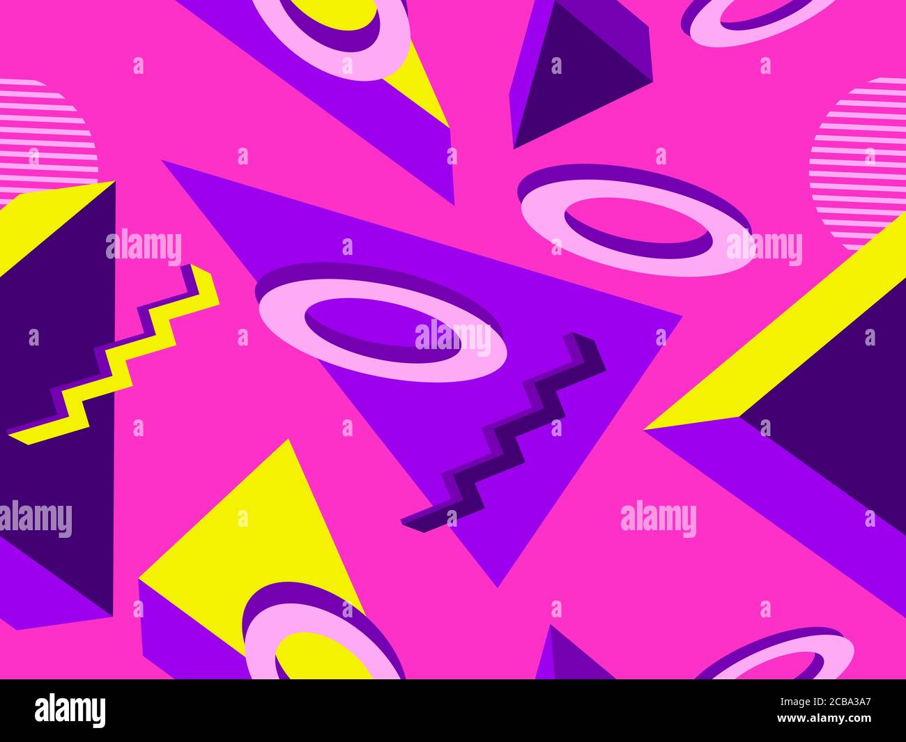 3d geometric seamless pattern in style of the 80s. 3d isometric ...