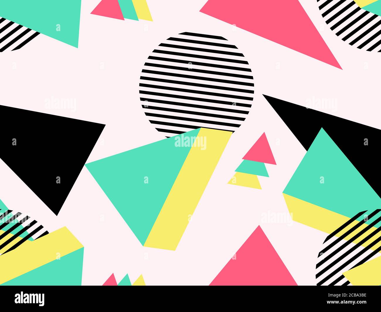 3d geometric seamless pattern in style of the 80s. 3d isometric ...