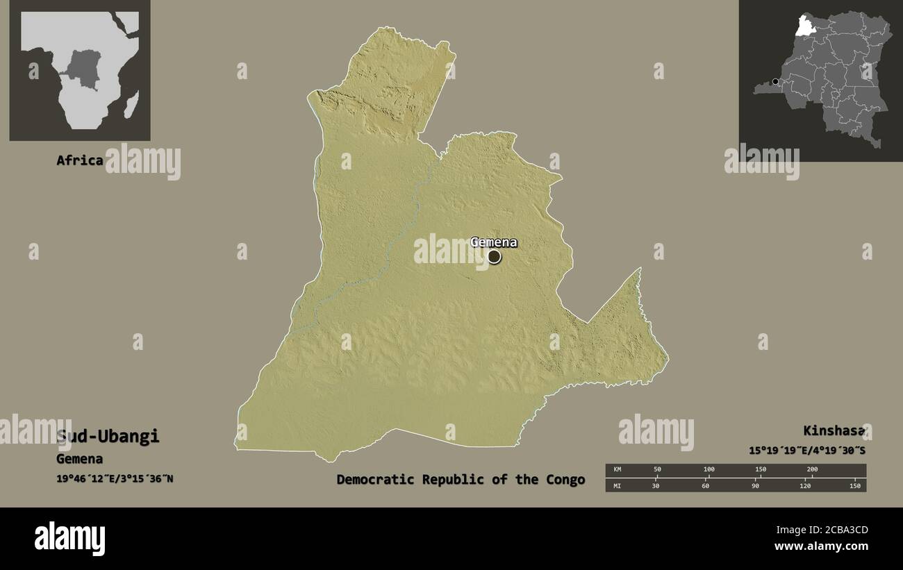 Shape of Sud-Ubangi, province of Democratic Republic of the Congo, and ...