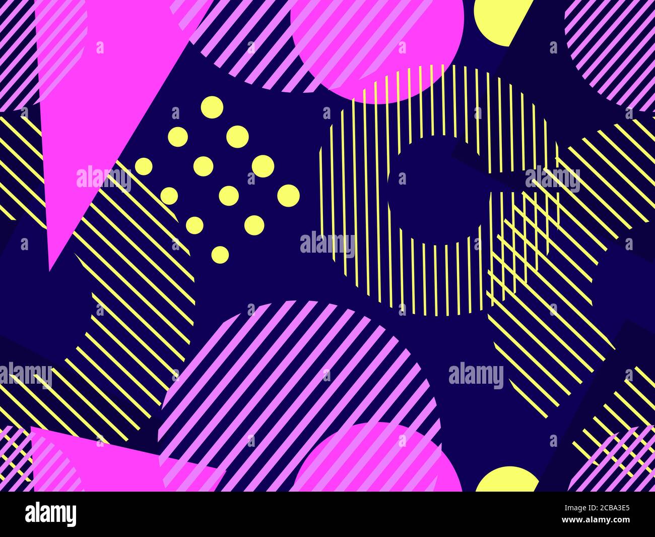 Geometric seamless pattern in style of the 80s. Geometric shapes ...