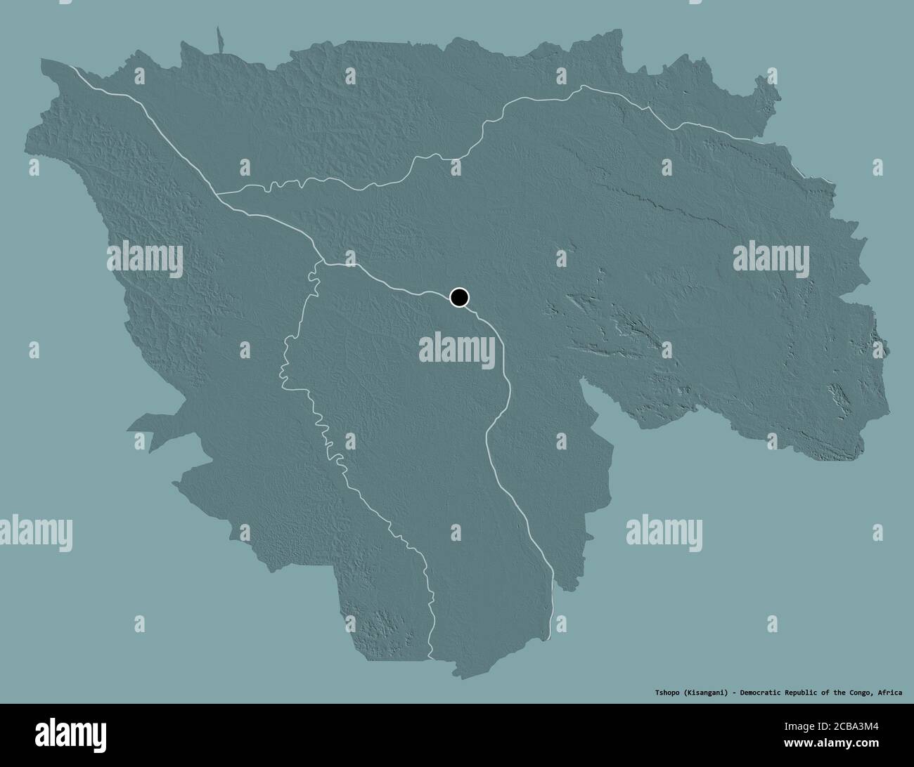 Shape of Tshopo, province of Democratic Republic of the Congo, with its ...