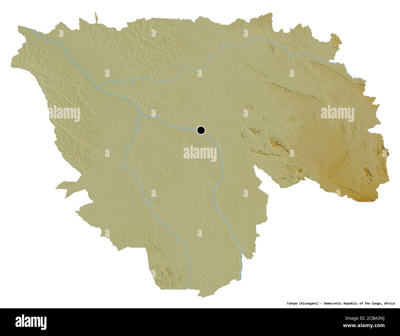 Shape of Tshopo, province of Democratic Republic of the Congo, with its ...