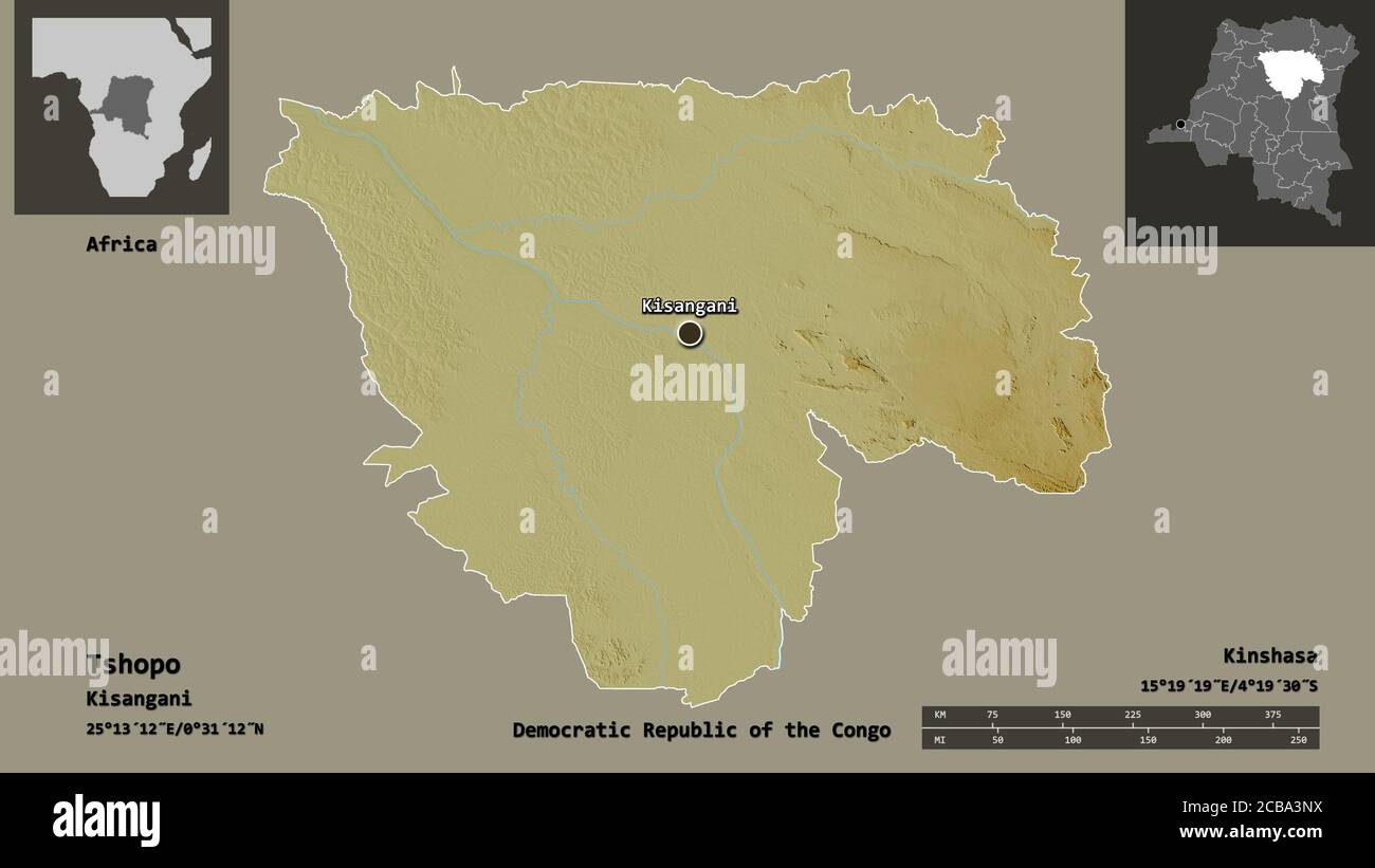 Shape of Tshopo, province of Democratic Republic of the Congo, and its ...