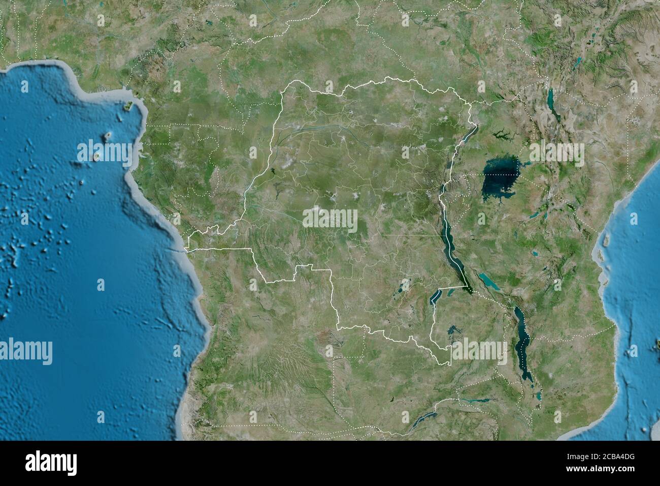 Extended area of Democratic Republic of the Congo with country outline ...