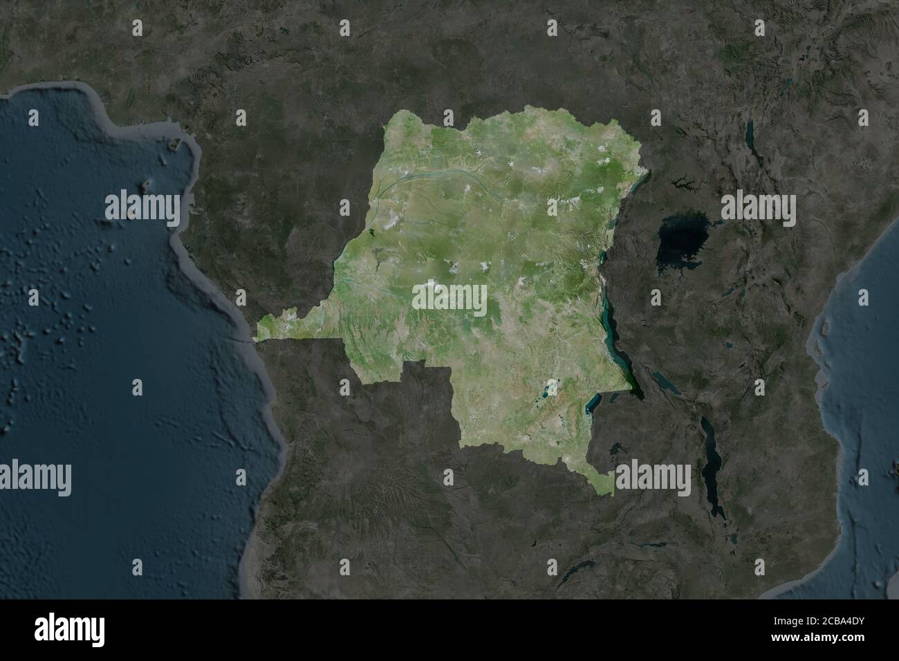 Shape of Democratic Republic of the Congo separated by the desaturation ...