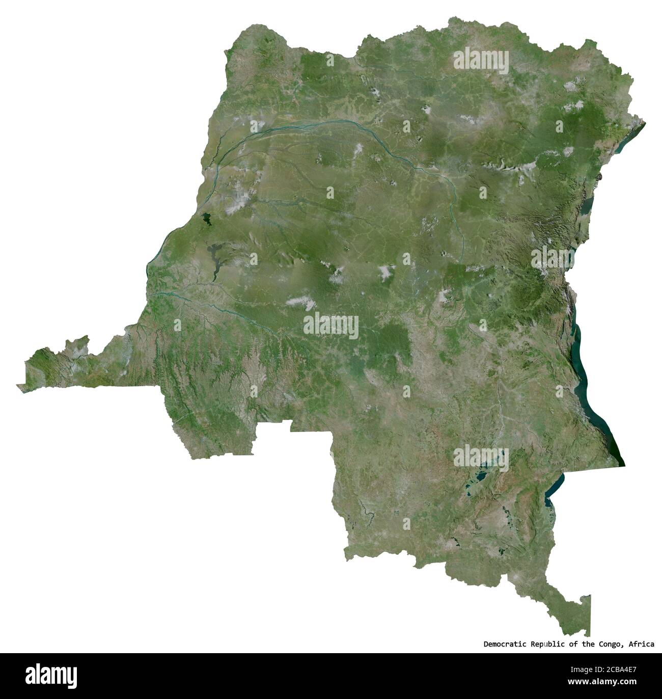 Shape of Democratic Republic of the Congo with its capital isolated on ...