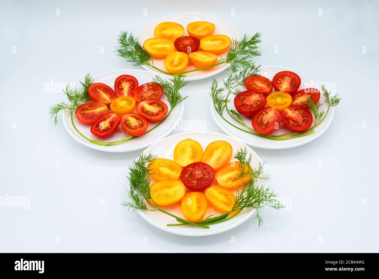 cut tomato flower patterns Stock Photo - Alamy