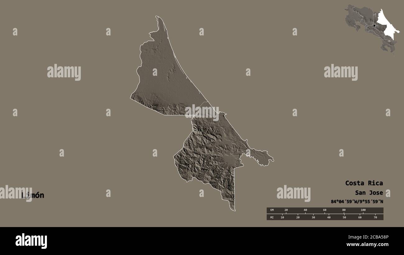 Limon province map hi-res stock photography and images - Alamy