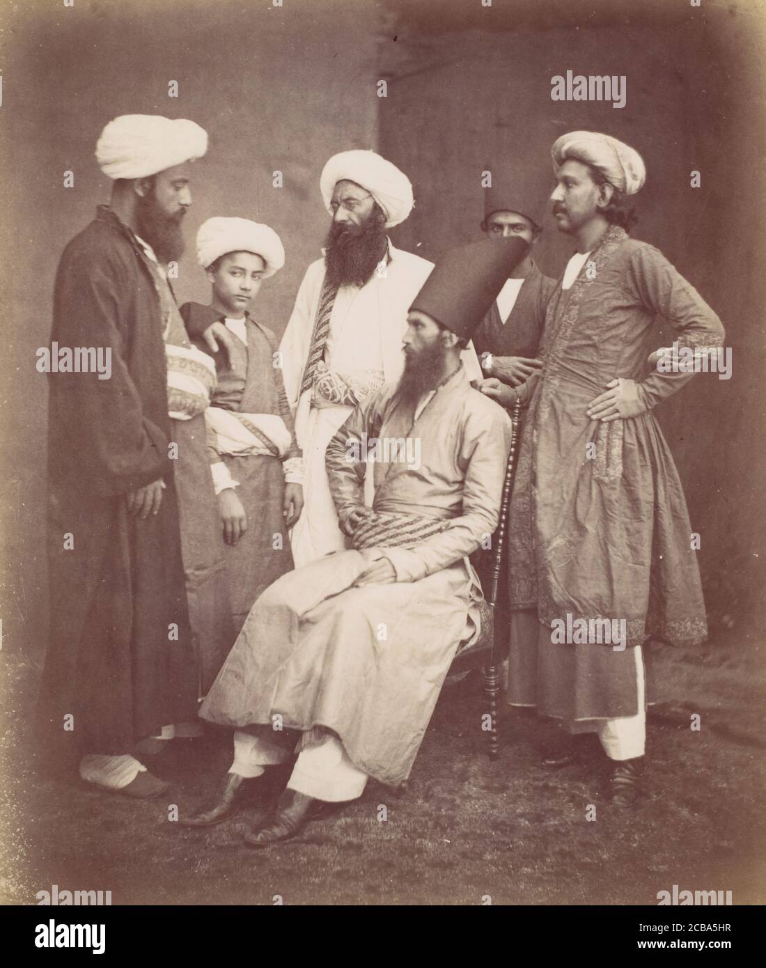 Six East Indian Men, 1870s Stock Photo - Alamy