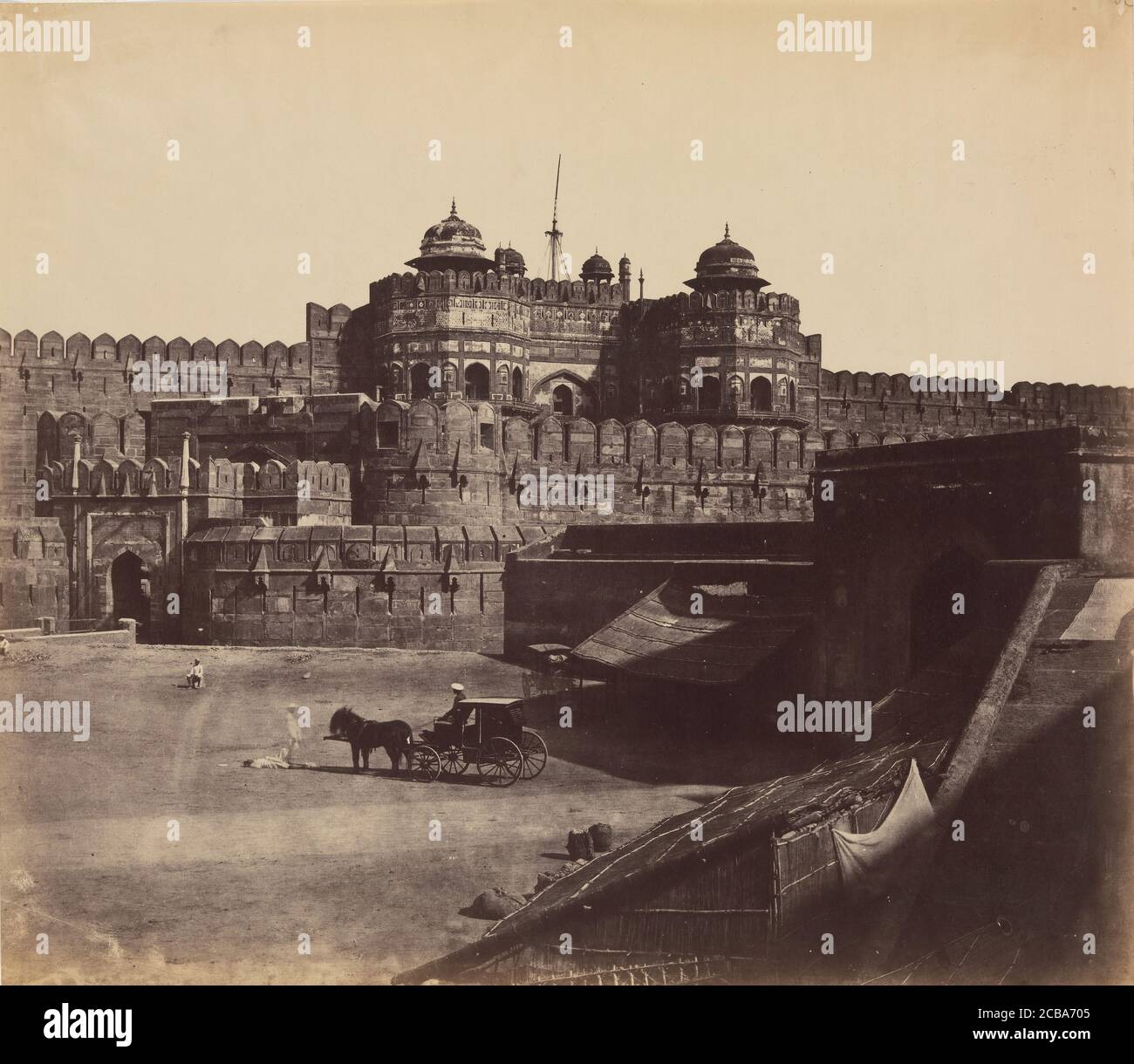 Fort Agra, The Delhi Gate, 1850s Stock Photo - Alamy