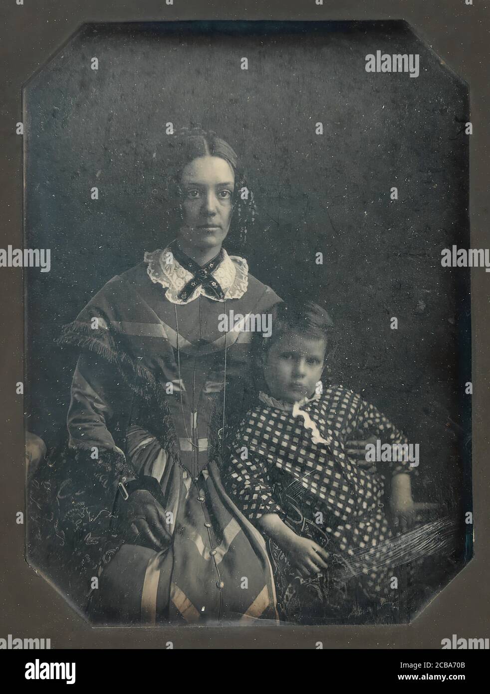 Elizabeth Bakewell James and her Son, Frank B. James, ca. 1846 Stock ...