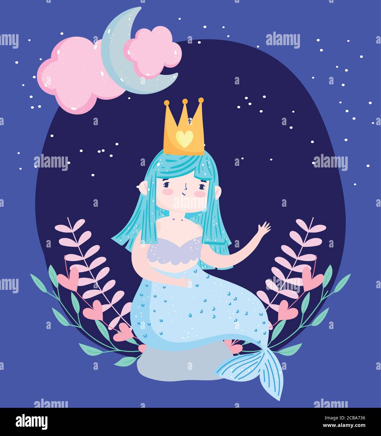 Mermaid on rock Stock Vector Images - Alamy