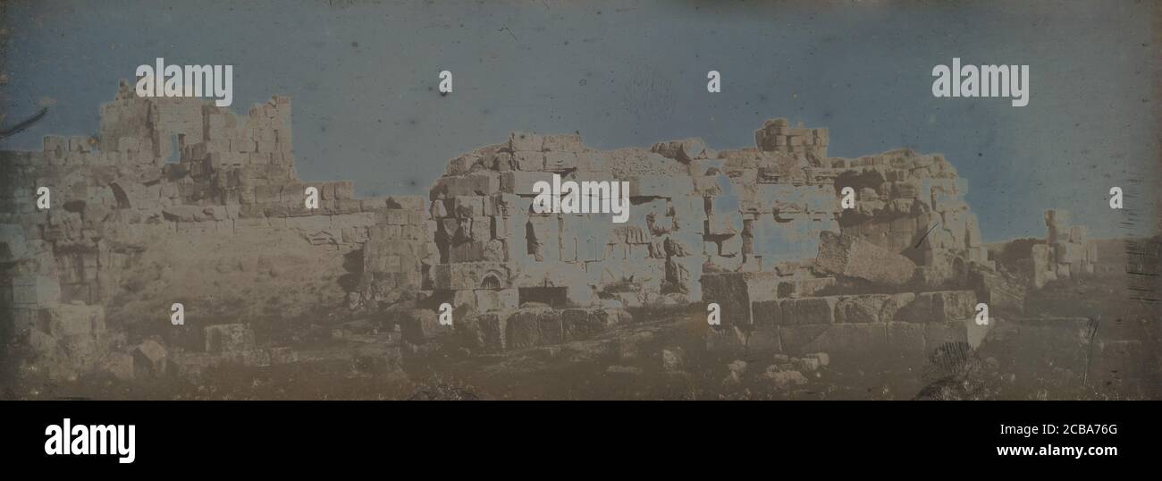 Hexagonal Court, Temple of Jupiter, Baalbek, 1843 Stock Photo - Alamy