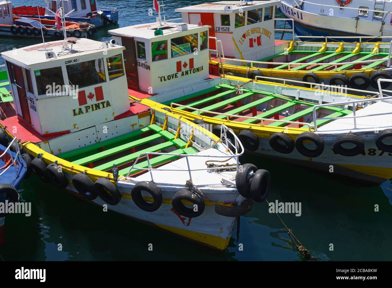 Small tourist boats, Valparaiso Harbour, Chile Stock Photo - Alamy