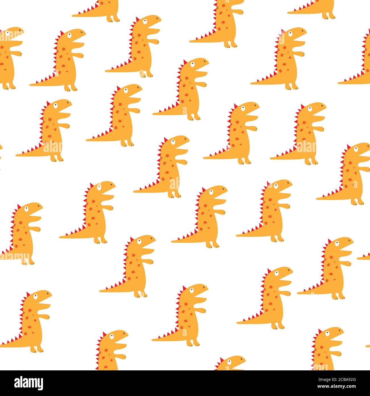 Vector seamless pattern with cartoon dinosaurs for texture, textiles ...