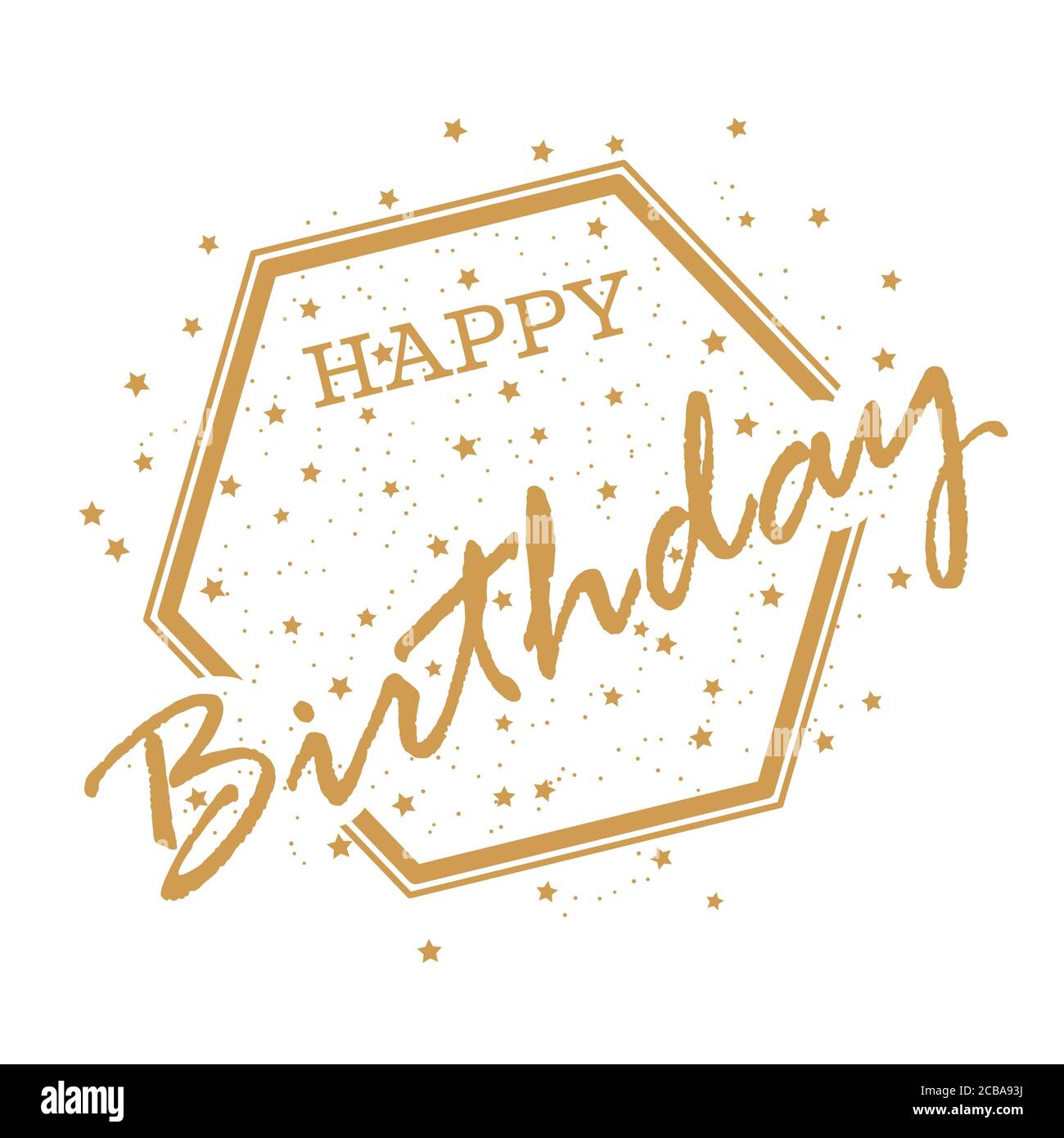 HAPPY BIRTHDAY. Greeting banner, hand-drawn design, for a postcard ...