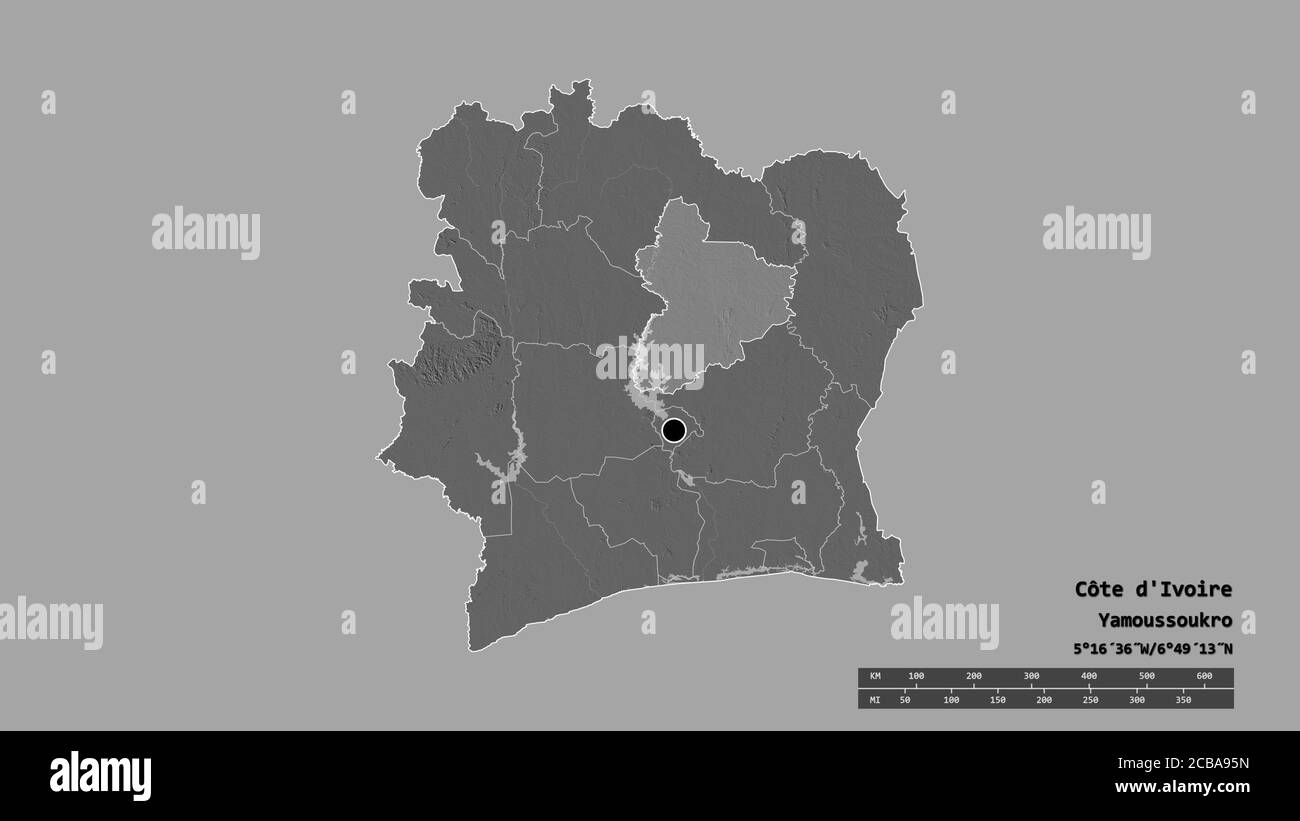 Vallee du bandama map Black and White Stock Photos & Images - Alamy