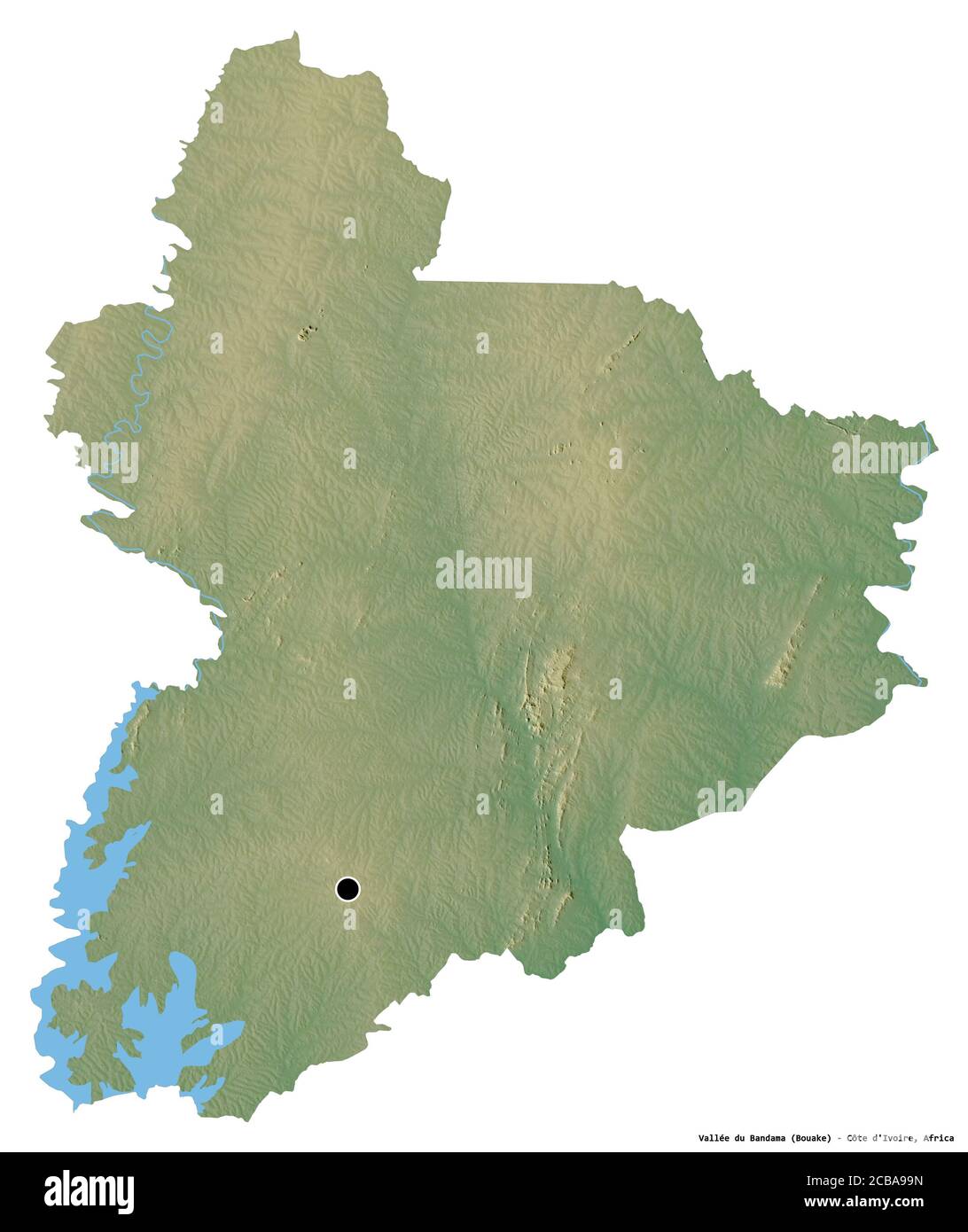 Shape of Vallée du Bandama, district of Côte d'Ivoire, with its capital ...