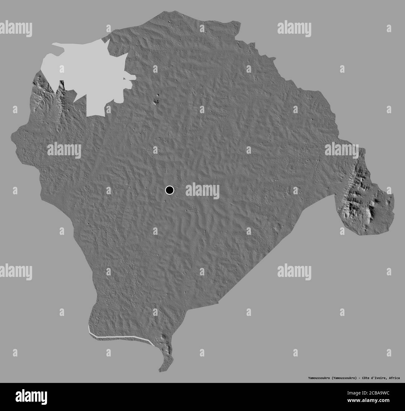 Shape of Yamoussoukro, autonomous district of Côte d'Ivoire, with its ...