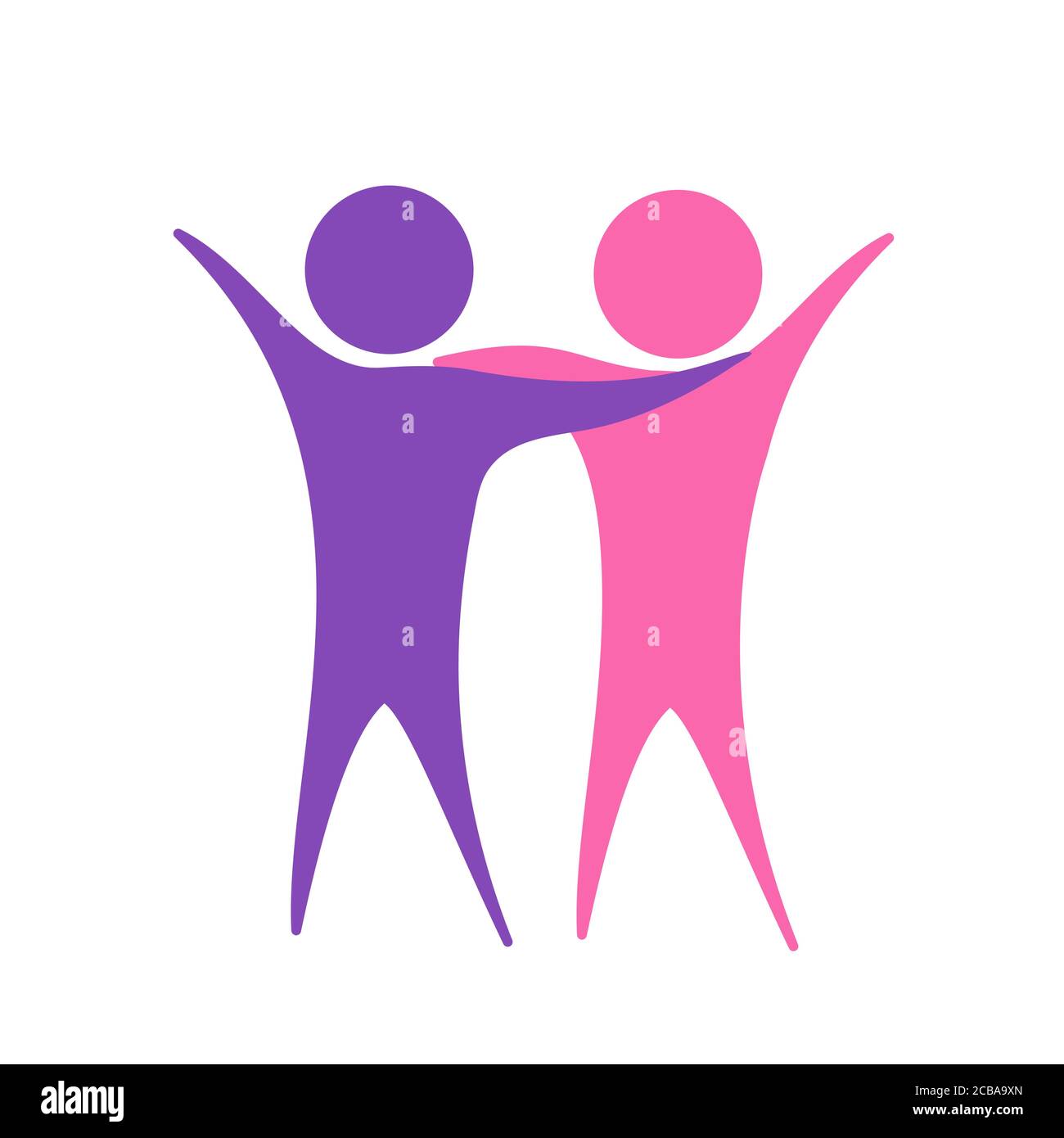 Silhouettes of two people embracing. Illustration for creative design ...